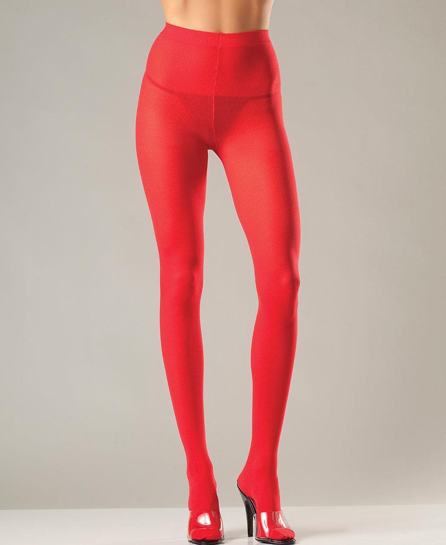 Sexy Red Opaque Pantyhose Womens Plus Size Tights Queen Costume Accessory